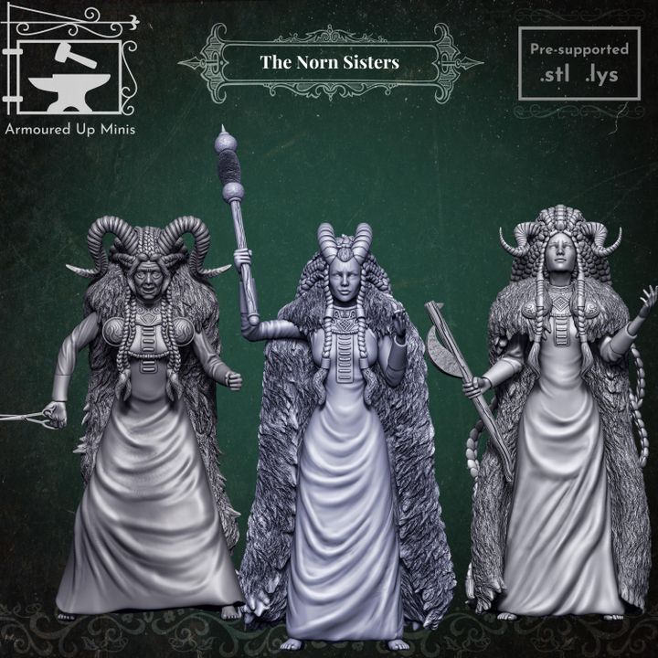 3D Printable Norn Sister Triad by Armoured Up Minis